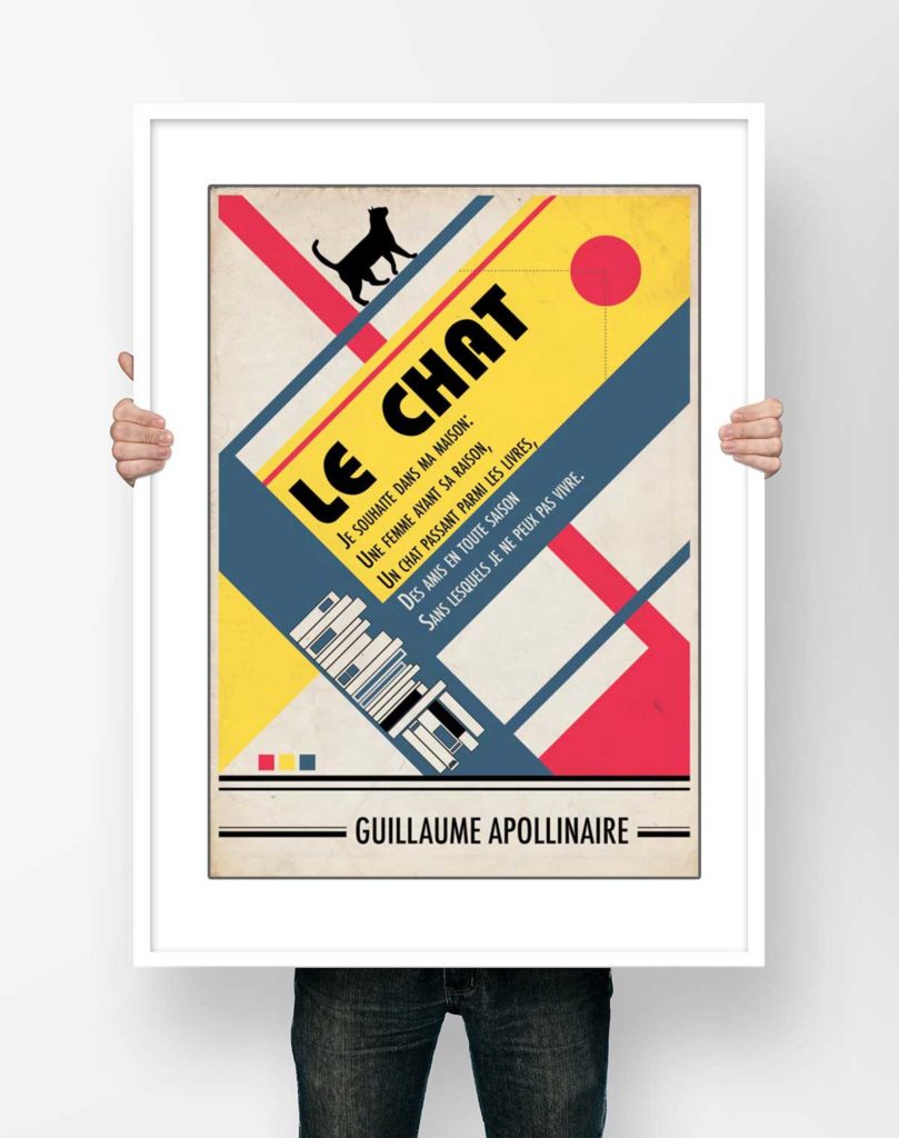 Guillaume Apollinaire Le Chat Poème Affiche - Arts-Citations